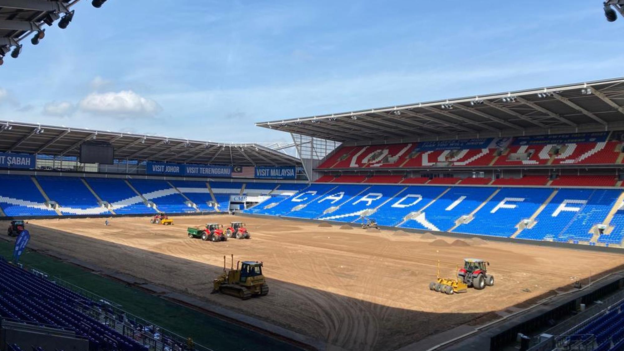 Cardiff City Stadium | Work complete as new pitch installed | Cardiff