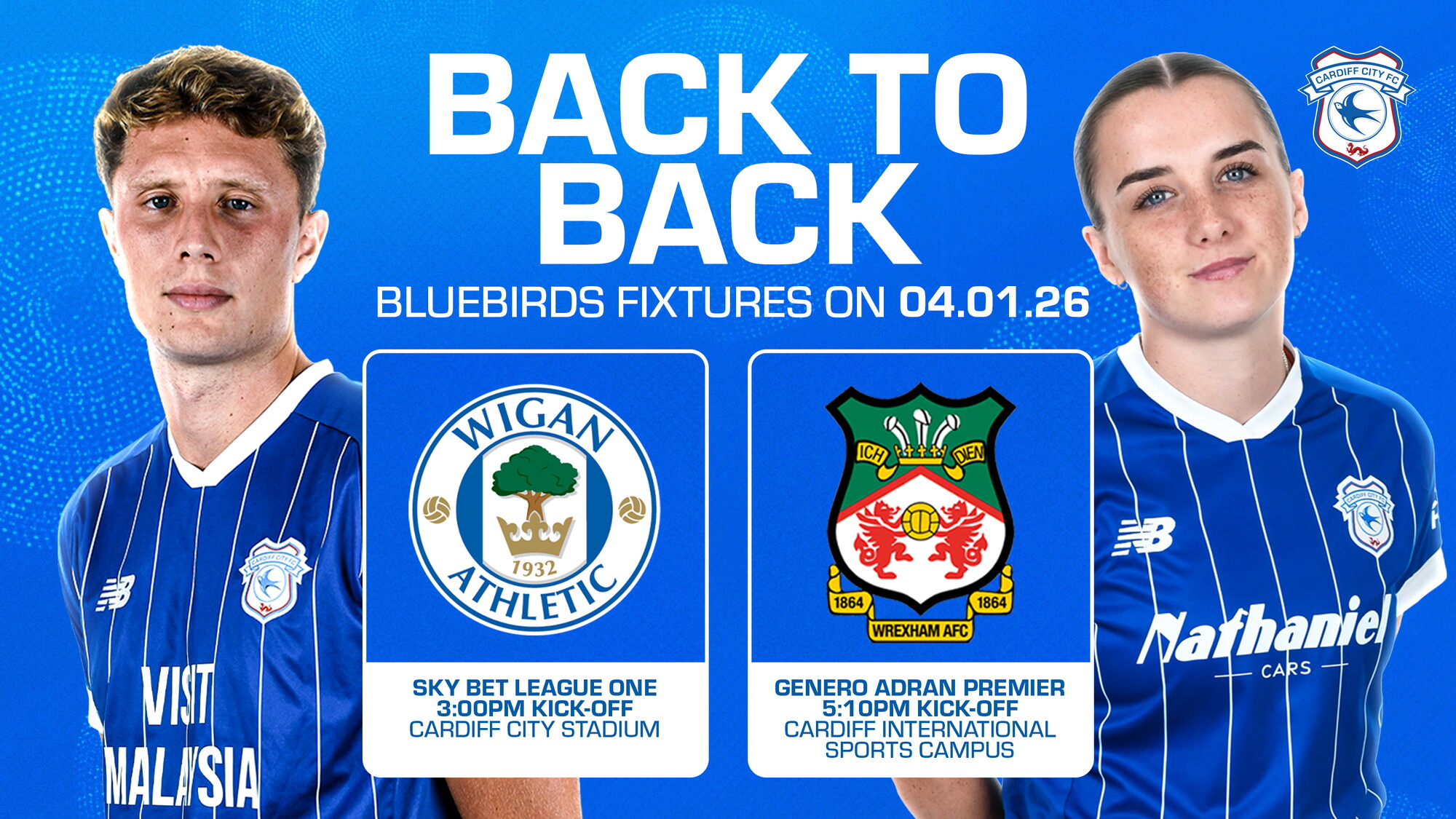 Watch the Bluebirds back-to-back on January 4th | Cardiff